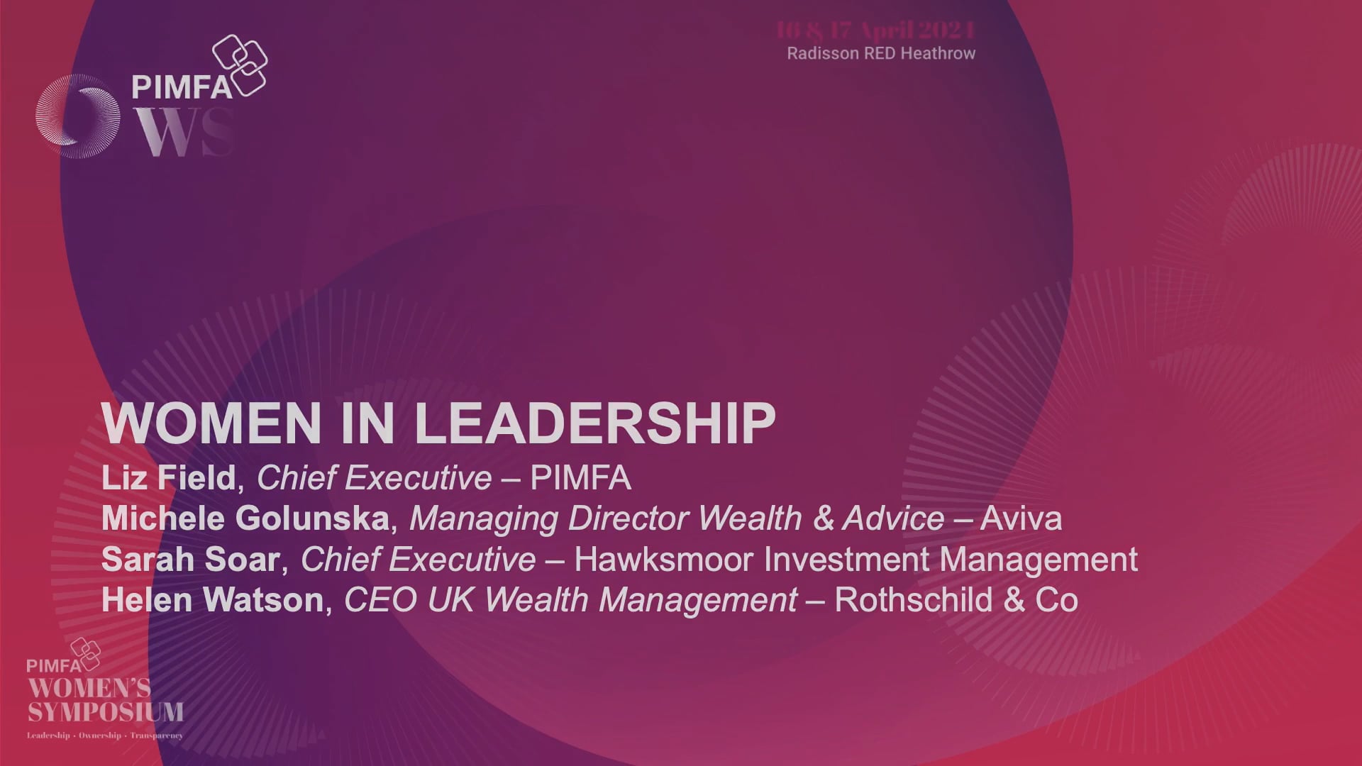 2024 Sessions - PIMFA Women's Symposium